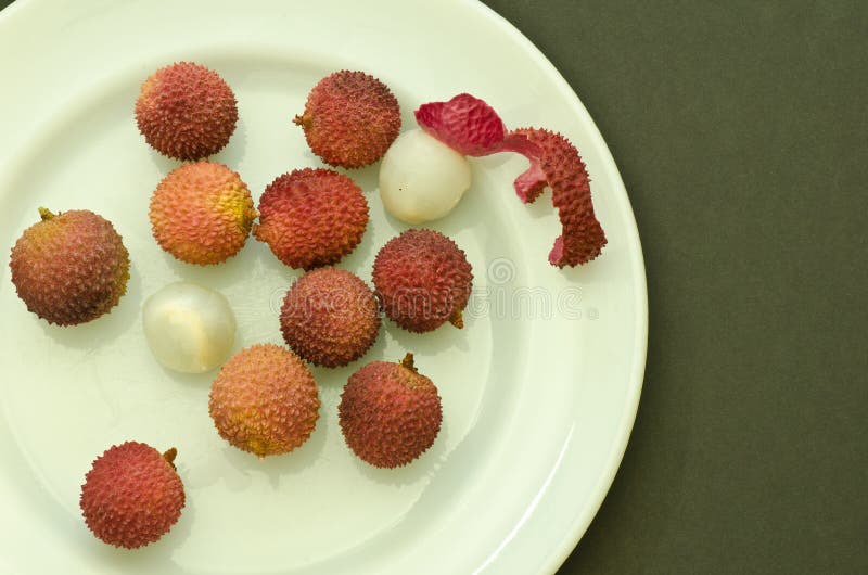 Fresh Exotic Chinese Lychee Fruit Stock Photo - Image of vitamins ...