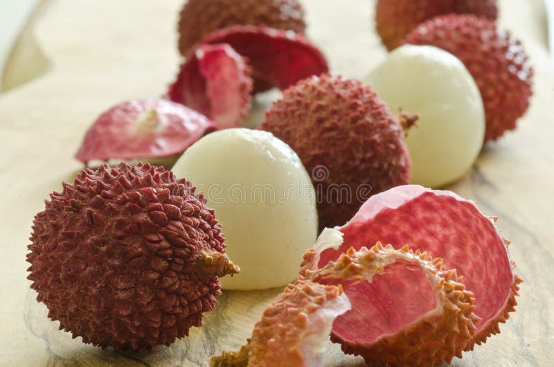 Fresh Exotic Chinese Lychee Fruit Stock Photo - Image of vitamins ...