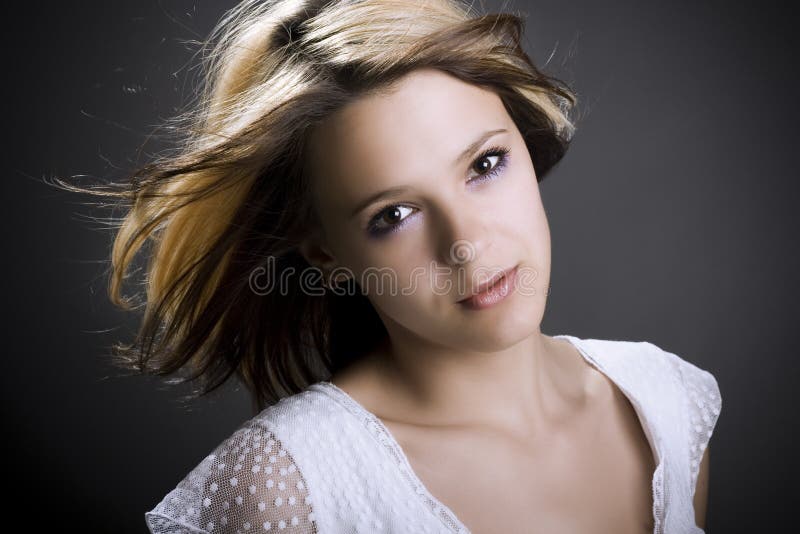 Fresh Face of a Beautiful Young Girl Stock Photo - Image of natural ...