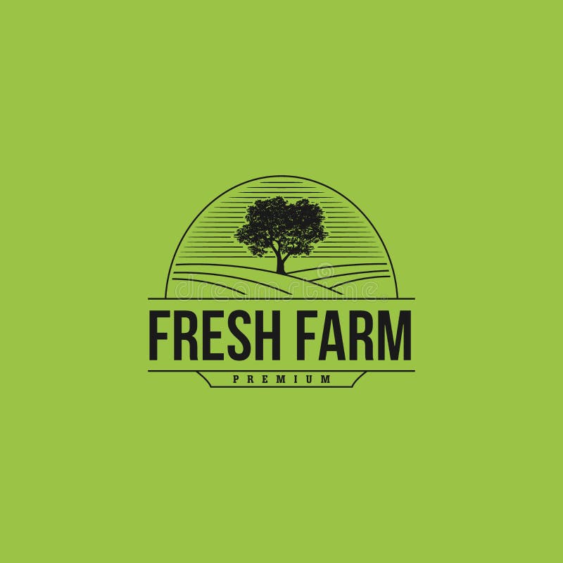 Fresh Farm Premium Logo Isolated on Green Background Vector ...