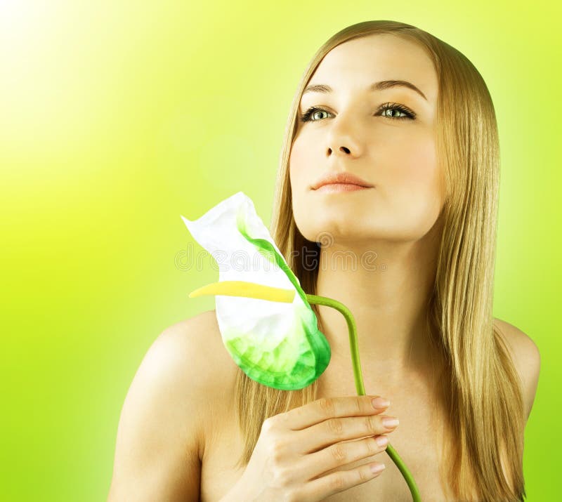 Fresh female face portrait stock image. Image of holding - 26905529