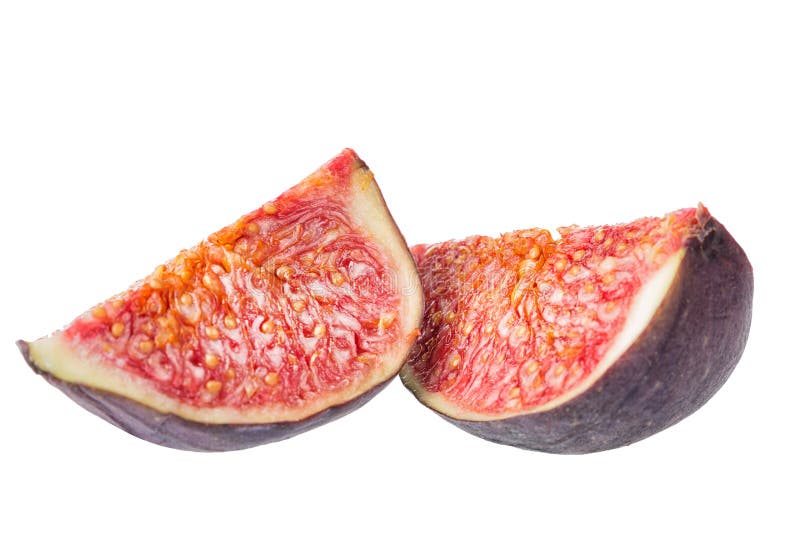 Pieces of Fresh Fig Fruit Isolated on White Background Stock Image ...
