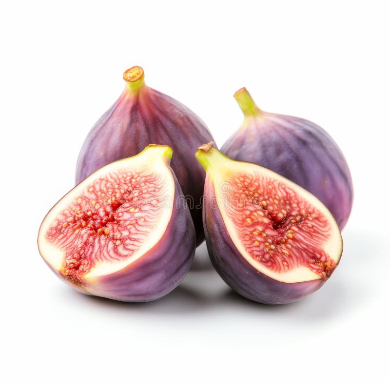 Fresh Figs Displayed White Background One Cut Half Stock Photos - Free ...