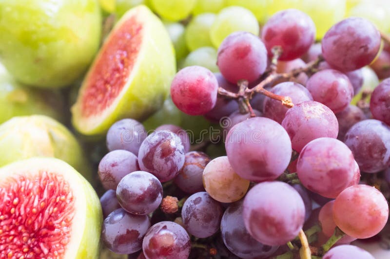 Fresh figs and grape stock photo. Image of ripe, tasty - 76500784