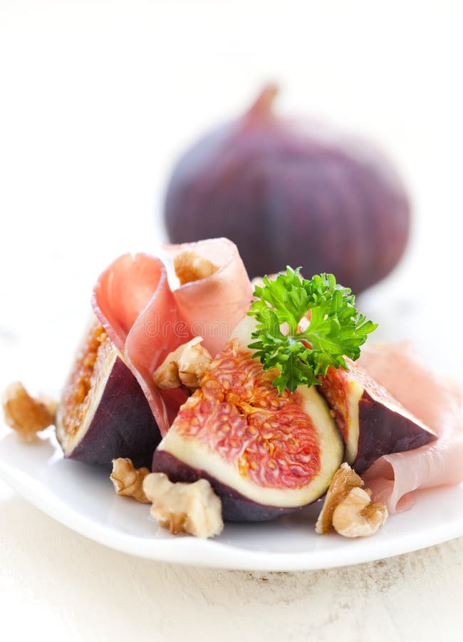 Fresh figs and ham stock photo. Image of tasty, ingredient - 21447492
