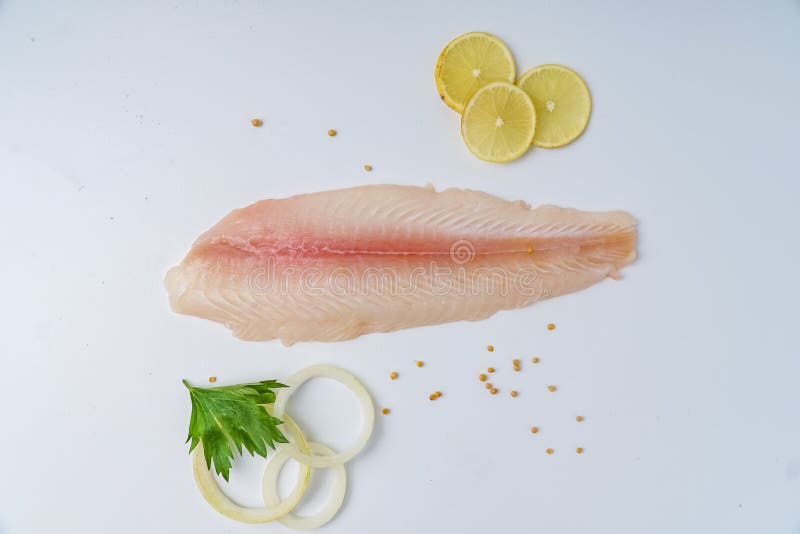 Fresh Fillet Dory on a White Background Stock Photo - Image of cooking ...