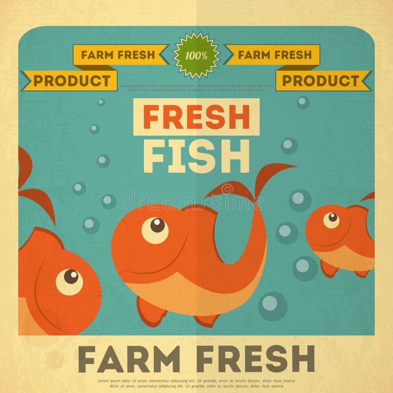 Fresh fish poster stock vector. Illustration of isolated - 50818946