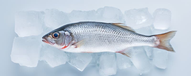 Fresh Fish on Frozen Ice AI Generated Stock Image - Image of bream ...
