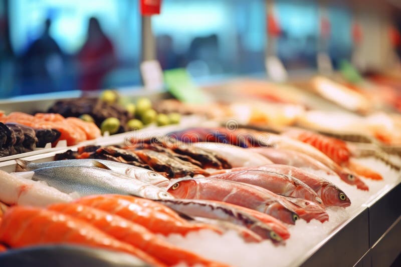 Fresh Fish in a Grocery Store in a Close-up Shot, Macro Shot - Made ...