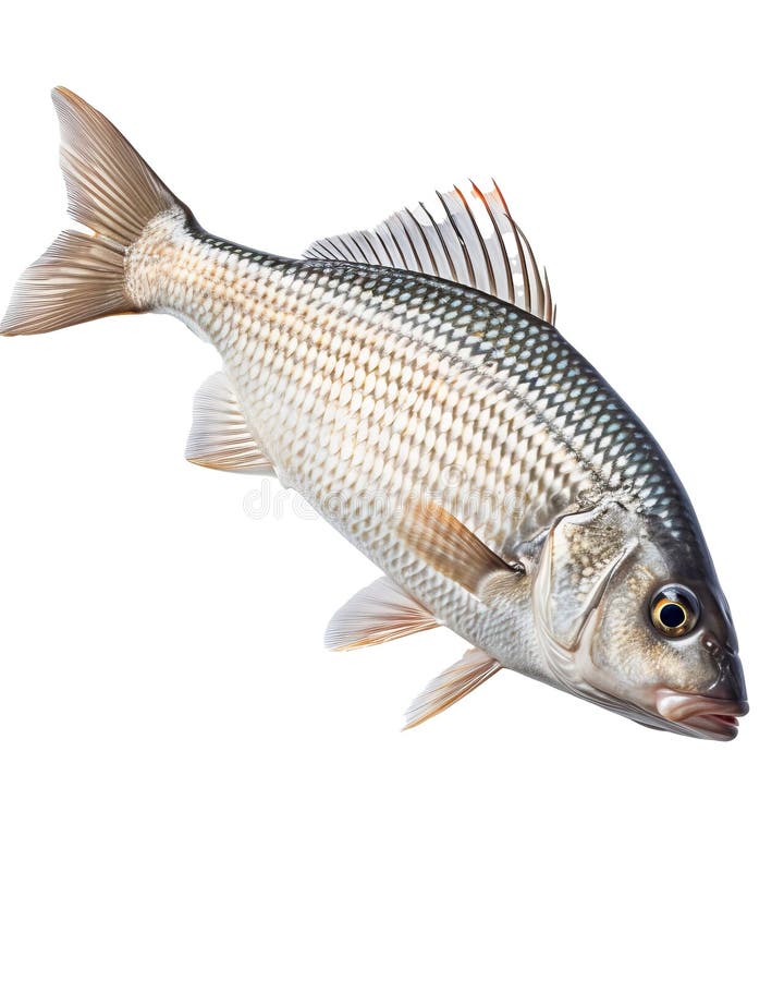 Fresh Fish Isolated on White Background. Stock Illustration ...