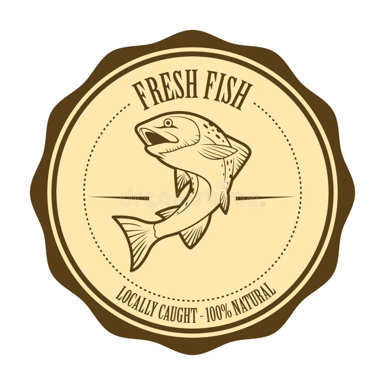 Fresh Fish Label. Vector Illustration Decorative Design Stock Vector ...