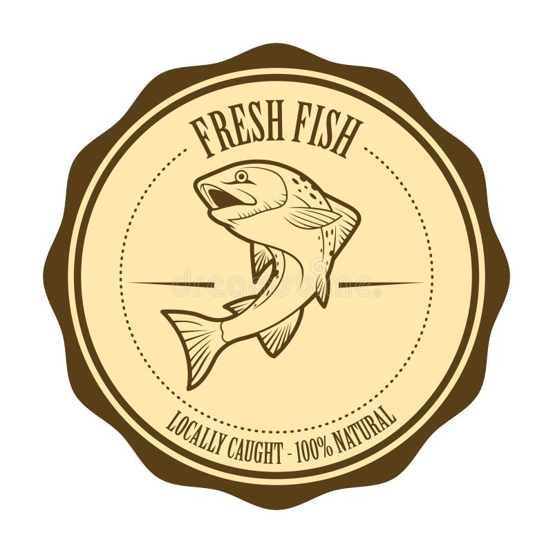 Fresh Fish Label. Vector Illustration Decorative Design Stock Vector ...