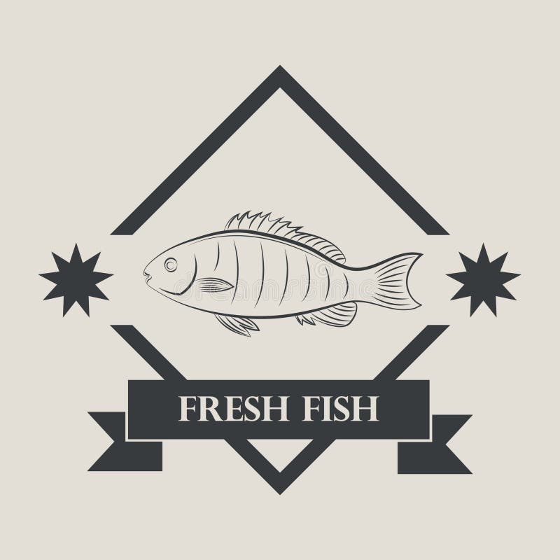 Fresh Fish Label. Vector Illustration Decorative Design Stock Vector ...