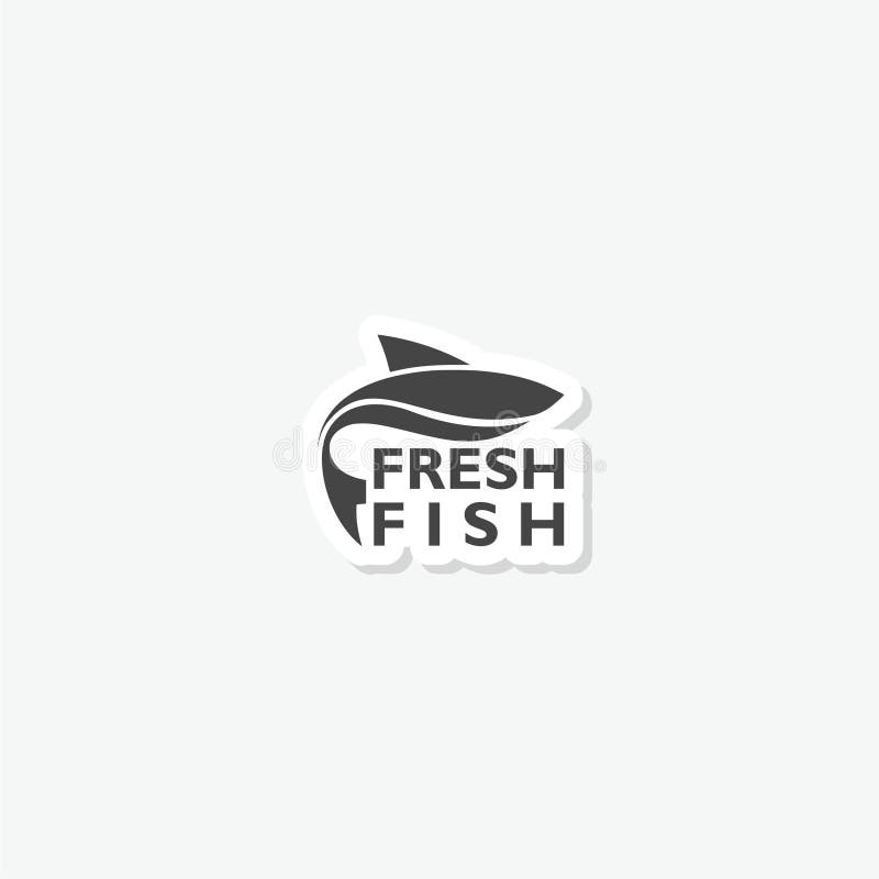 Fresh Fish Logo Sticker Icon Stock Vector - Illustration of logo, food ...