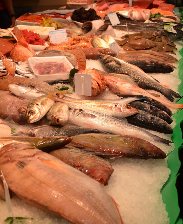 Fresh Fish at the Market Displayed on Ice Editorial Photo - Image of ...