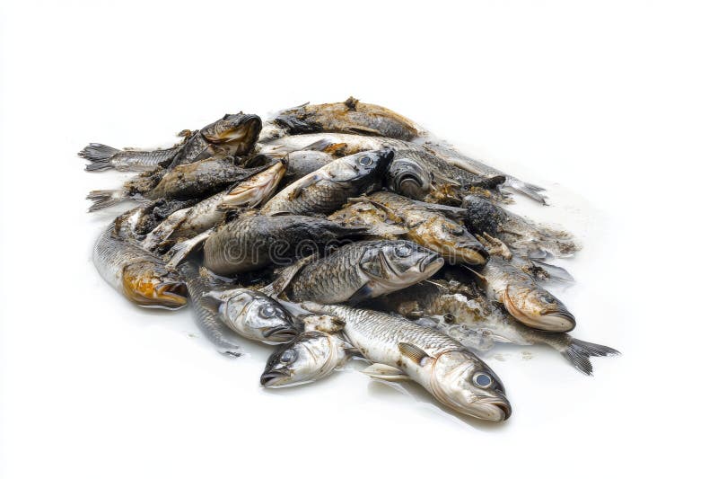 Fresh Fish Pile on White Background for Culinary Presentation Stock ...
