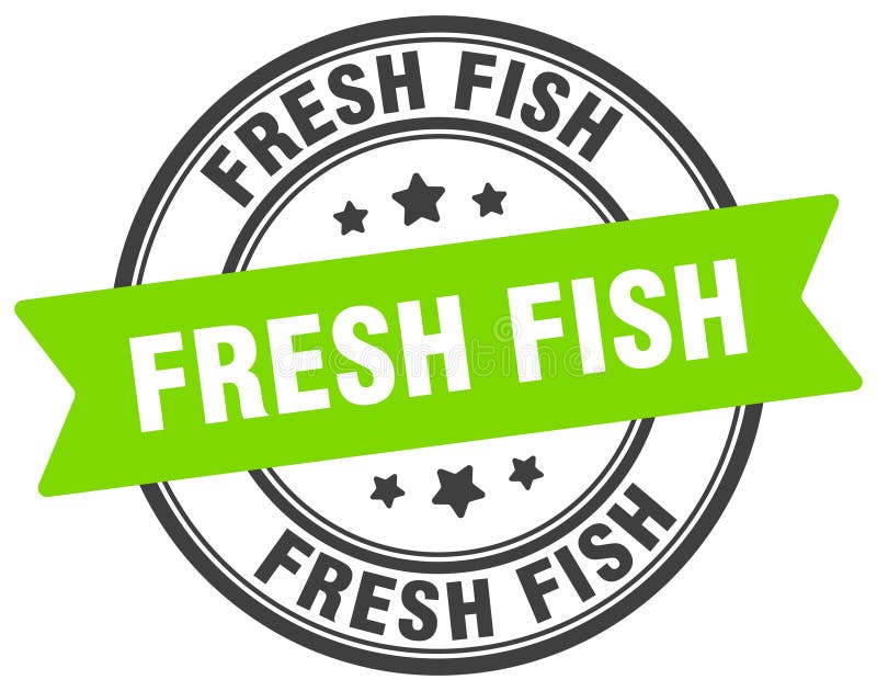Fresh Fish Sign. Fresh Fish Circular Band Label. Fresh Fish Sticker ...
