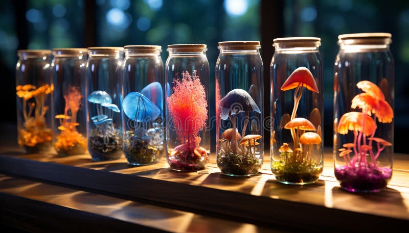 Fresh Fish on Table, Surrounded by Colorful Autumn Foliage Generated by ...