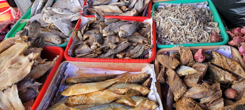 Fresh Fish in Traditional Market of Indonesia Stock Image - Image of ...