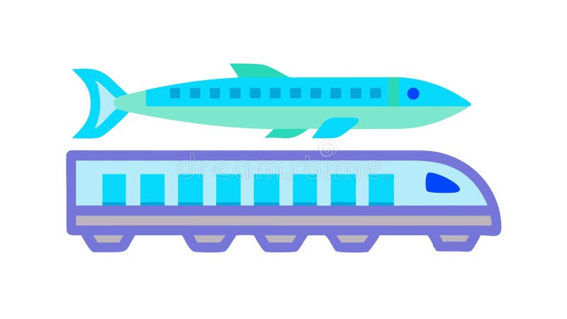 Fresh Fish Transported by Train, Vector Design Generative AI Stock ...