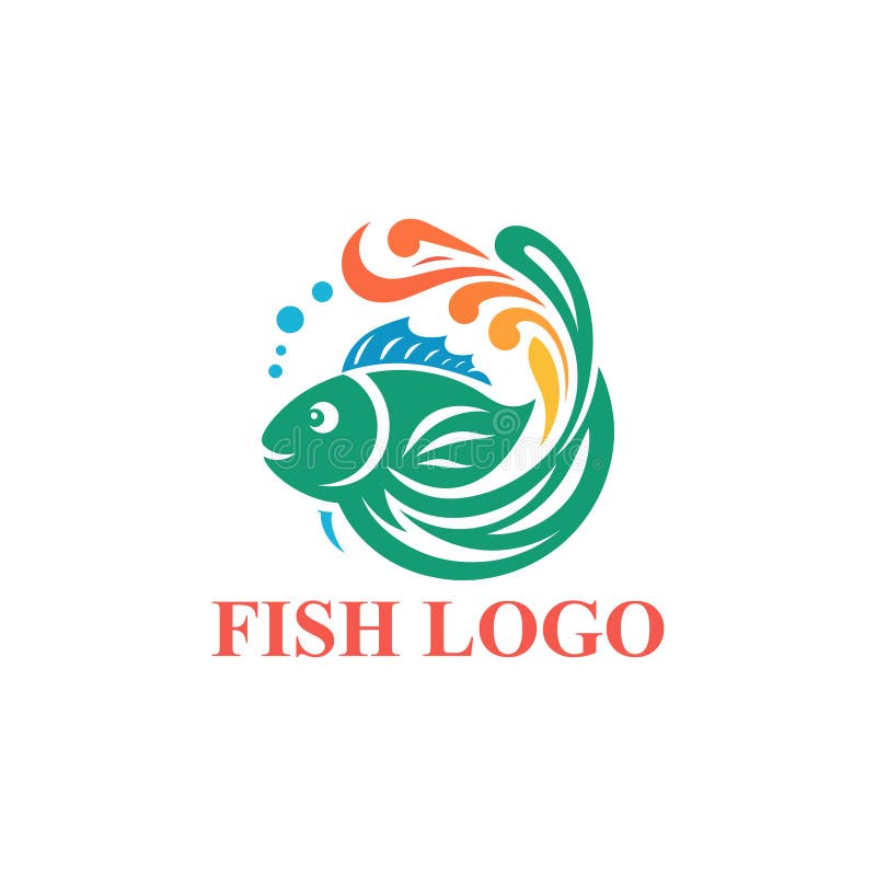 Fresh Fish with Wave Water Logo Design EPS. Stock Vector - Illustration ...
