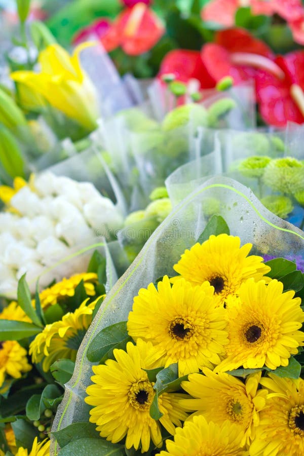 Fresh flower bouquets stock image. Image of store, colours - 20230187