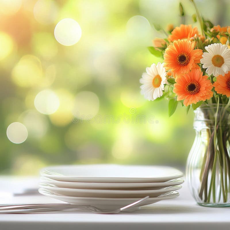 Fresh Flowers and Elegant Table Setting for a Spring Gathering in a ...