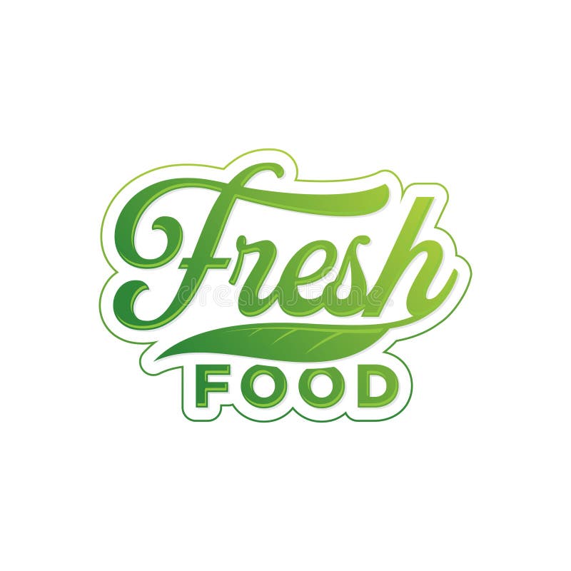 Fresh Food Letter Text Typography for Food Industry Stock Vector ...