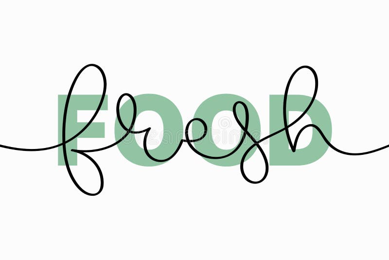 Fresh food lettering stock vector. Illustration of line - 244415399