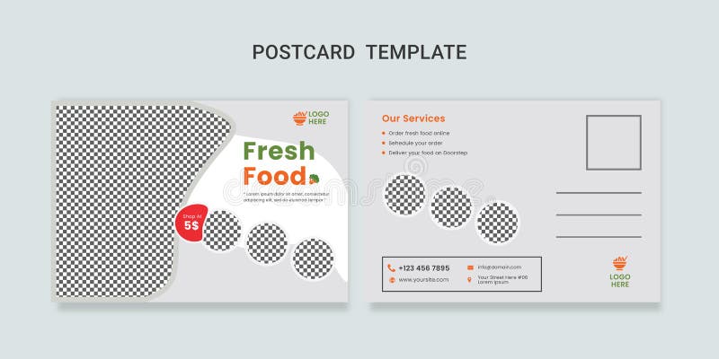 Fresh Food Template Food Postcard Postcard Template Promotion Card ...