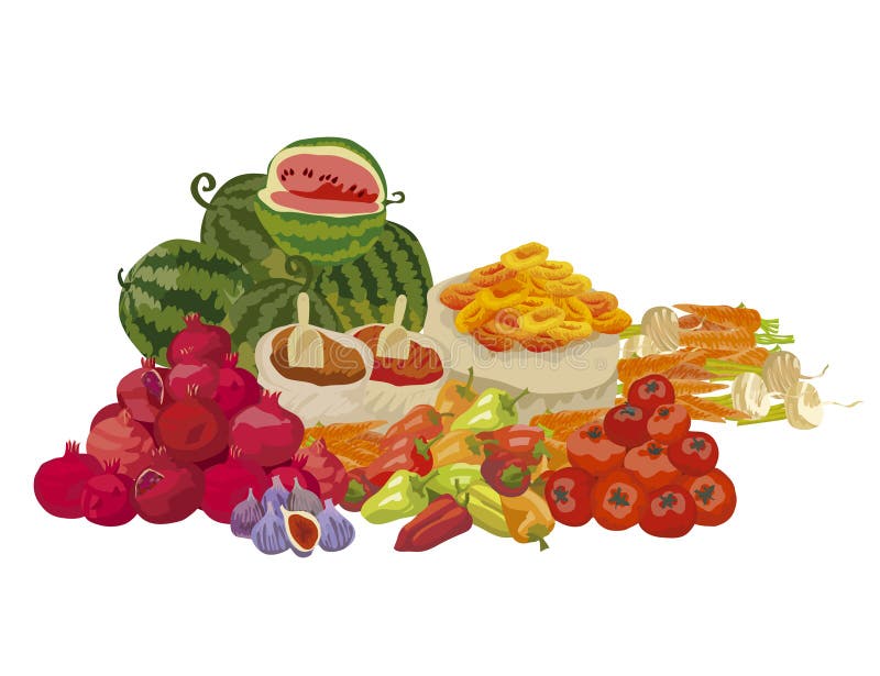 Fresh food stock vector. Illustration of food, bread - 64442988