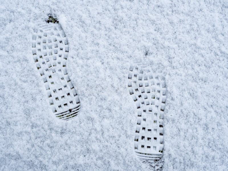 Fresh Footprints in Deep Snow Stock Image - Image of january, season ...