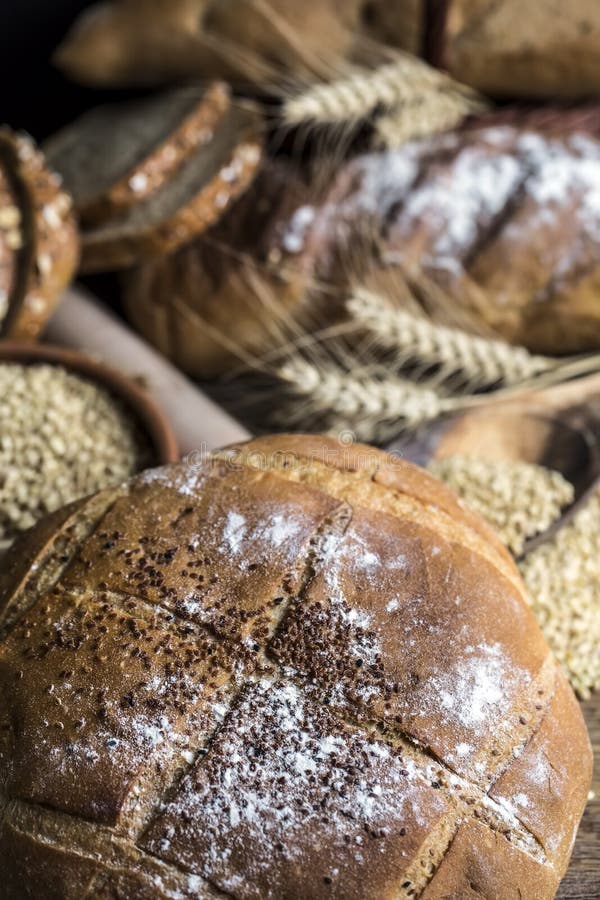 Fresh Fragrant Bread on the Table. Food Concept Stock Image - Image of ...