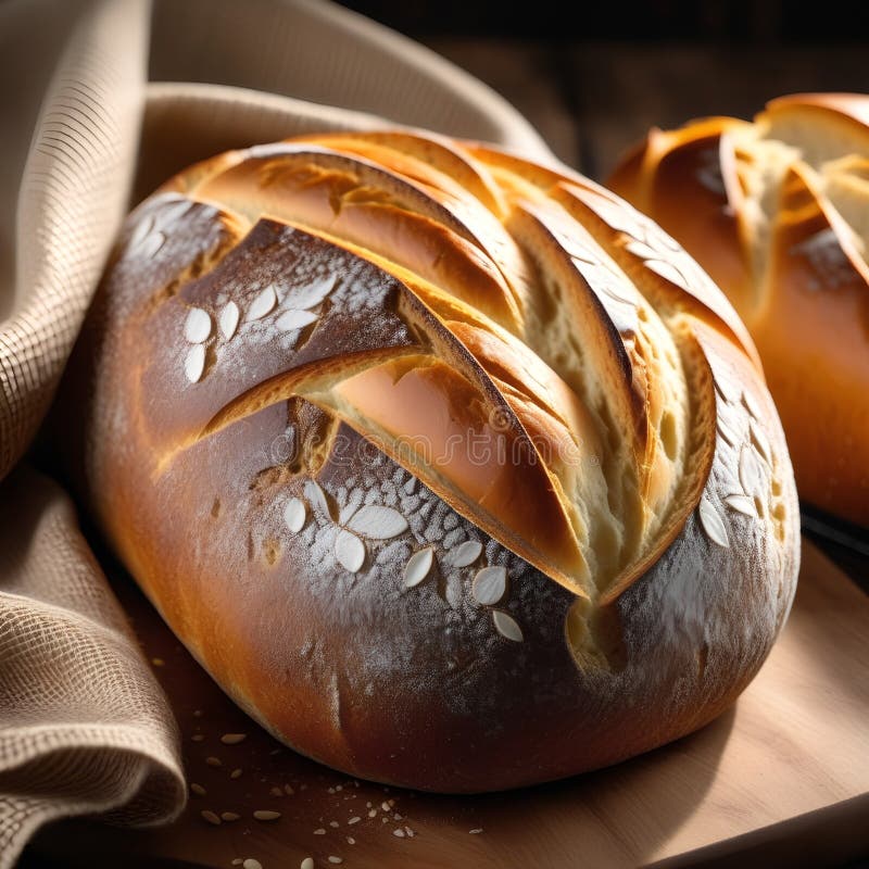 Fresh Fragrant Bread on the Table. Food Concept Stock Illustration ...