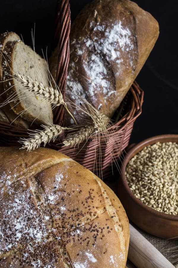 Fresh Fragrant Bread on the Table. Stock Photo - Image of seed, bakery ...