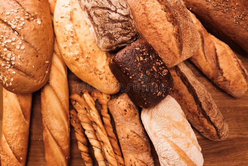 Fragrant Bread on the Table. Food Concept Stock Photo - Image of fiber ...