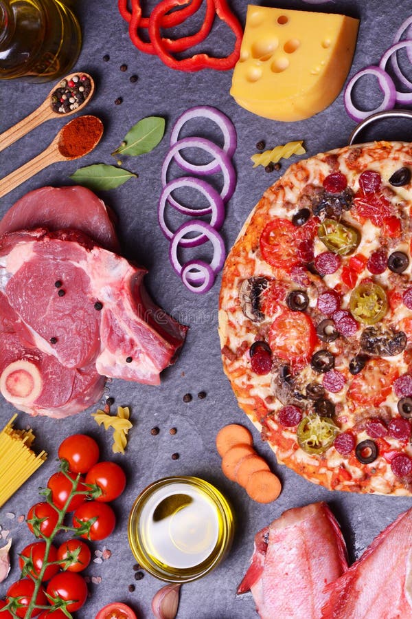 Pizza from the Best Food Products Stock Photo - Image of rustic ...