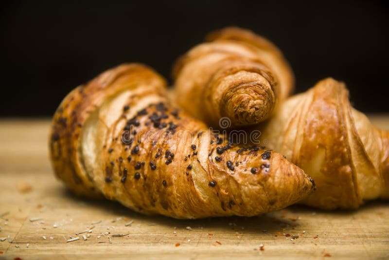 Fresh French Croissant on the Table Stock Photo - Image of meal, pastry ...
