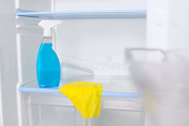 Fresh the Fridge Washed with Soapy Liquid and a Rag. Stock Photo ...