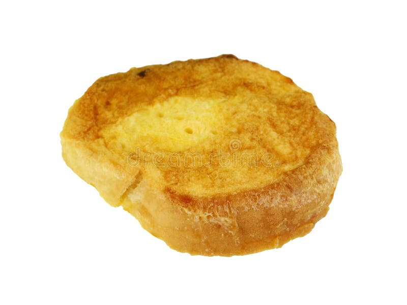 Fried Bread Slices Isolated on White. Stock Image - Image of closeup ...