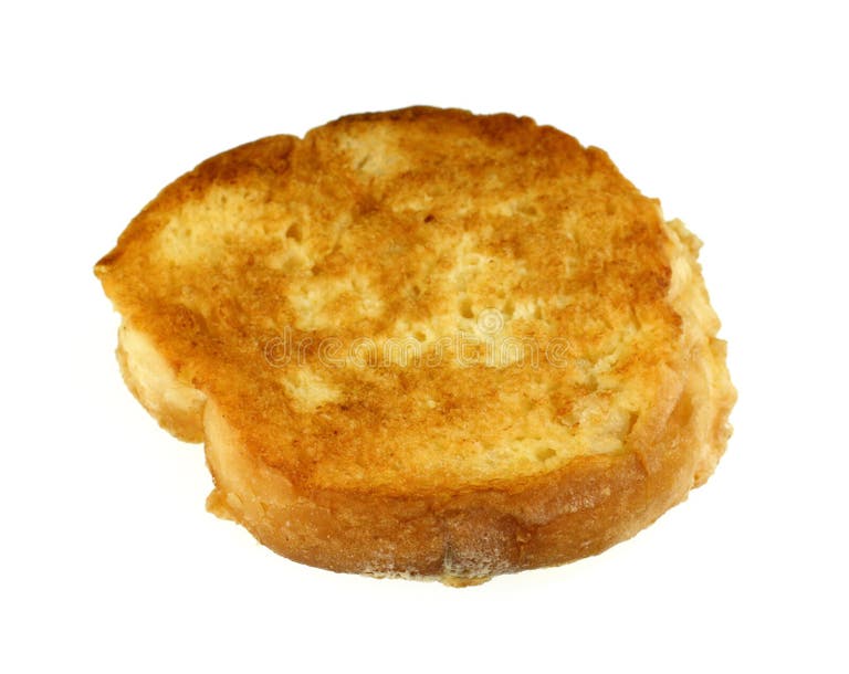 Fried Bread Slices Isolated on White. Stock Image - Image of tasty ...