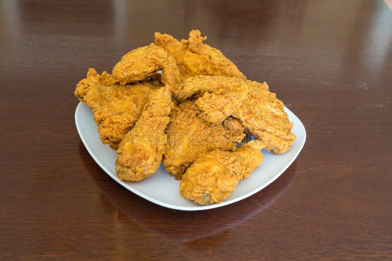 Fresh Fried Chicken on Shiny Table Stock Photo - Image of fried, snack ...