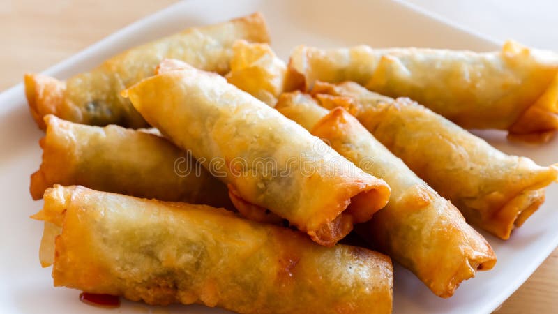 Fresh Fried Chinese Traditional Spring Rolls Food. Generative Ai Stock ...