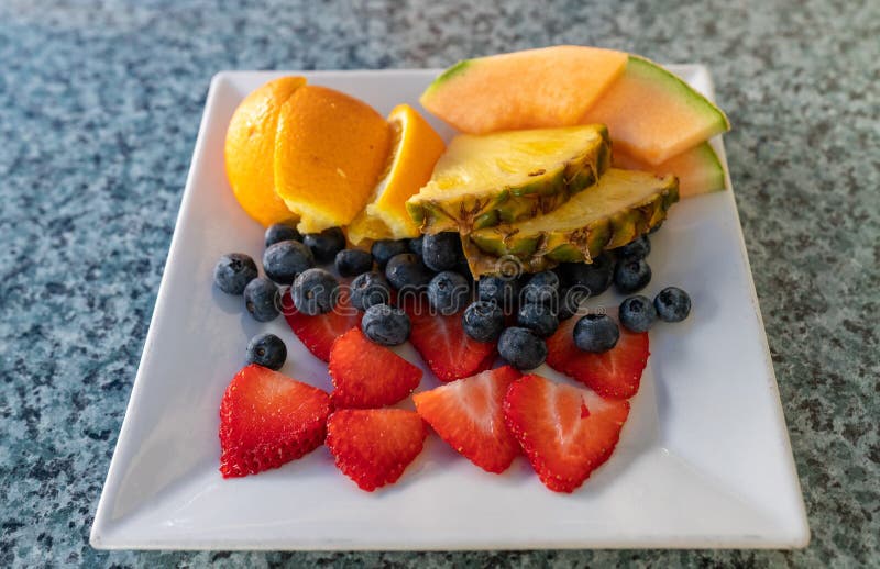 Fresh Fruit Appetizer on a Rectangular Platter Stock Photo - Image of ...