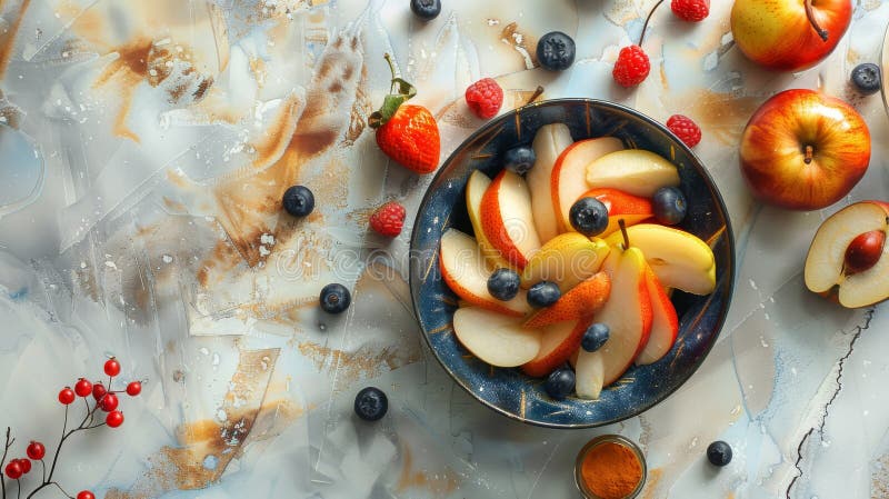 Fresh Fruit Assortment with Berries on Artistic Background. Generative ...