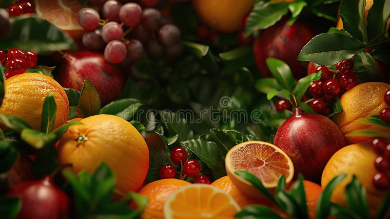 Fresh Fruit Background with Empty Space. Ai Generative Stock Image ...
