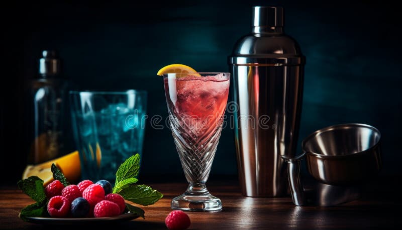 Fresh Fruit Cocktail, Ice Cold Liquid Refreshment for Summer Bar Party ...