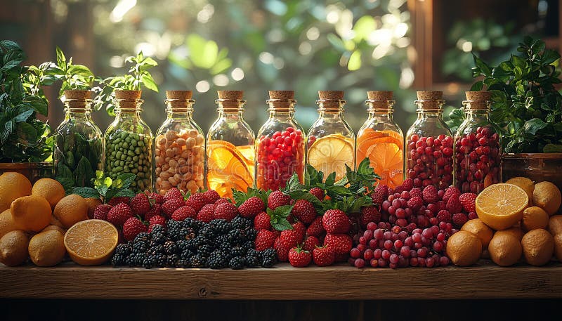 Fresh Fruit Collection on Wooden Table, Healthy Eating Generated by AI ...