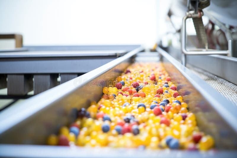 Fresh Fruit on Conveyor Headed To Press Machine Stock Image - Image of ...