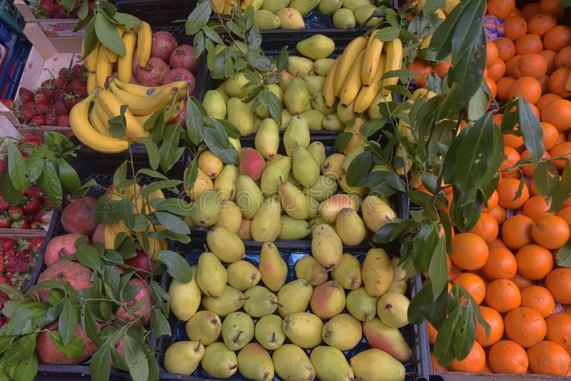 Fresh fruit on the counter stock image. Image of food - 187084257